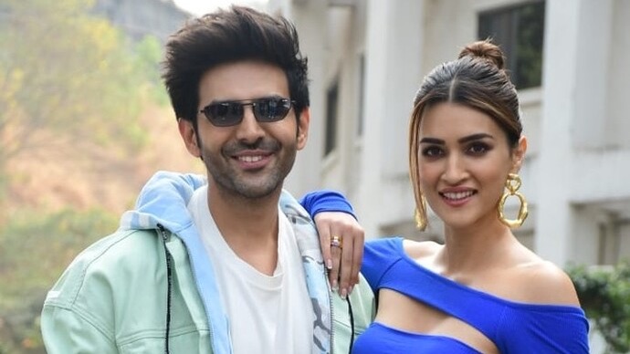 Actors Kartik Aaryan & Kriti Sanon promote their upcoming movie Shehzada - Bollywood.com